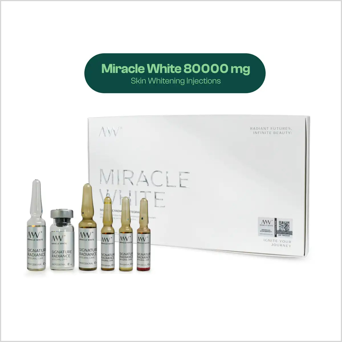 Miracle White 80000mg Glutathione Injections in Pakistan - Skinae